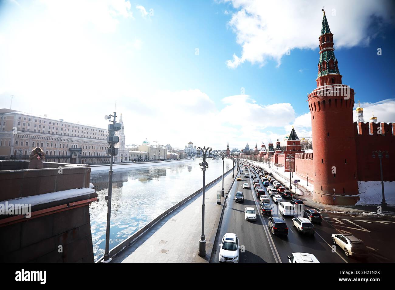 Winter snow landscape in the Russian capital Moscow Stock Photo - Alamy