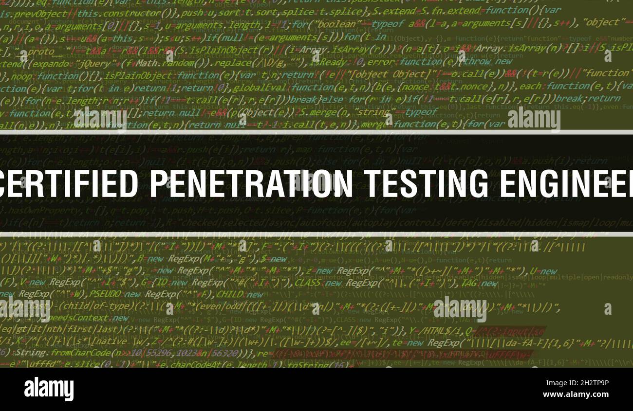 Certified Penetration Testing Engineer text written on Programming code ...
