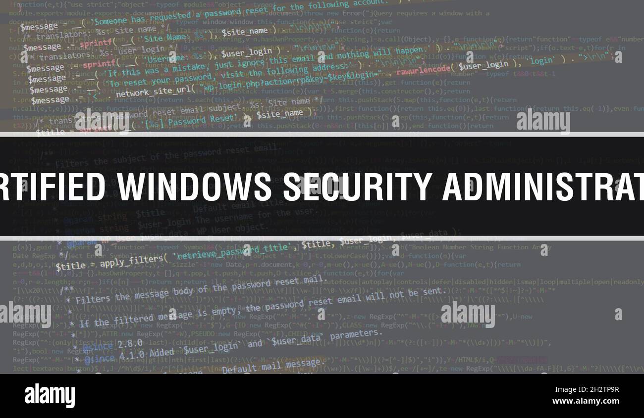 Certified Windows Security Administrator concept with Random Parts of ...