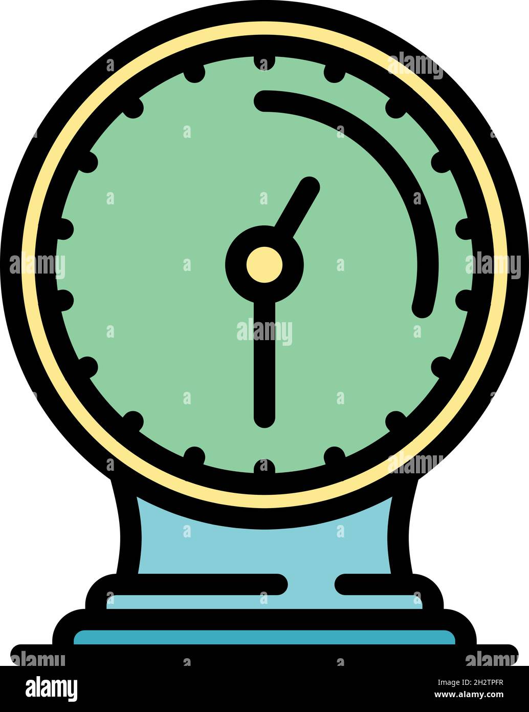 Desktop stand clock icon. Outline desktop stand clock vector icon color ...