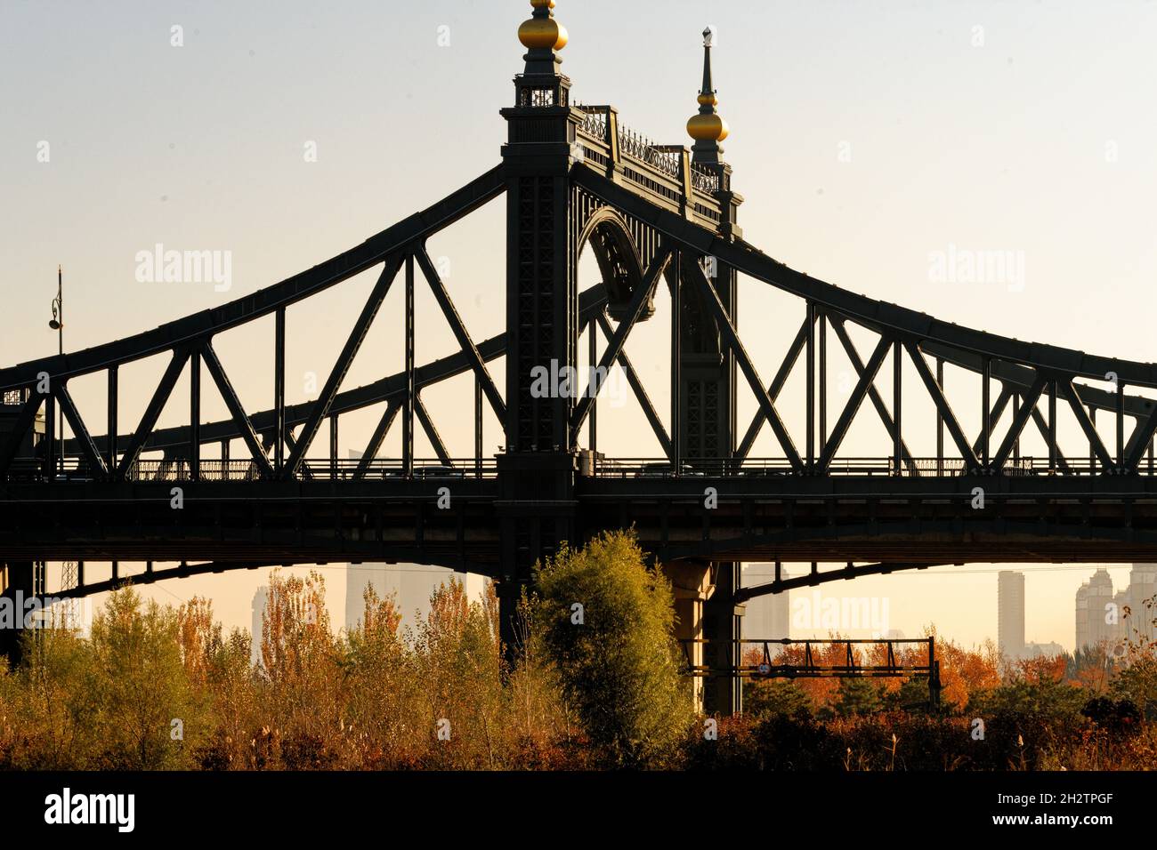 Autumn in Harbin Yangmingtan bridge Stock Photo - Alamy