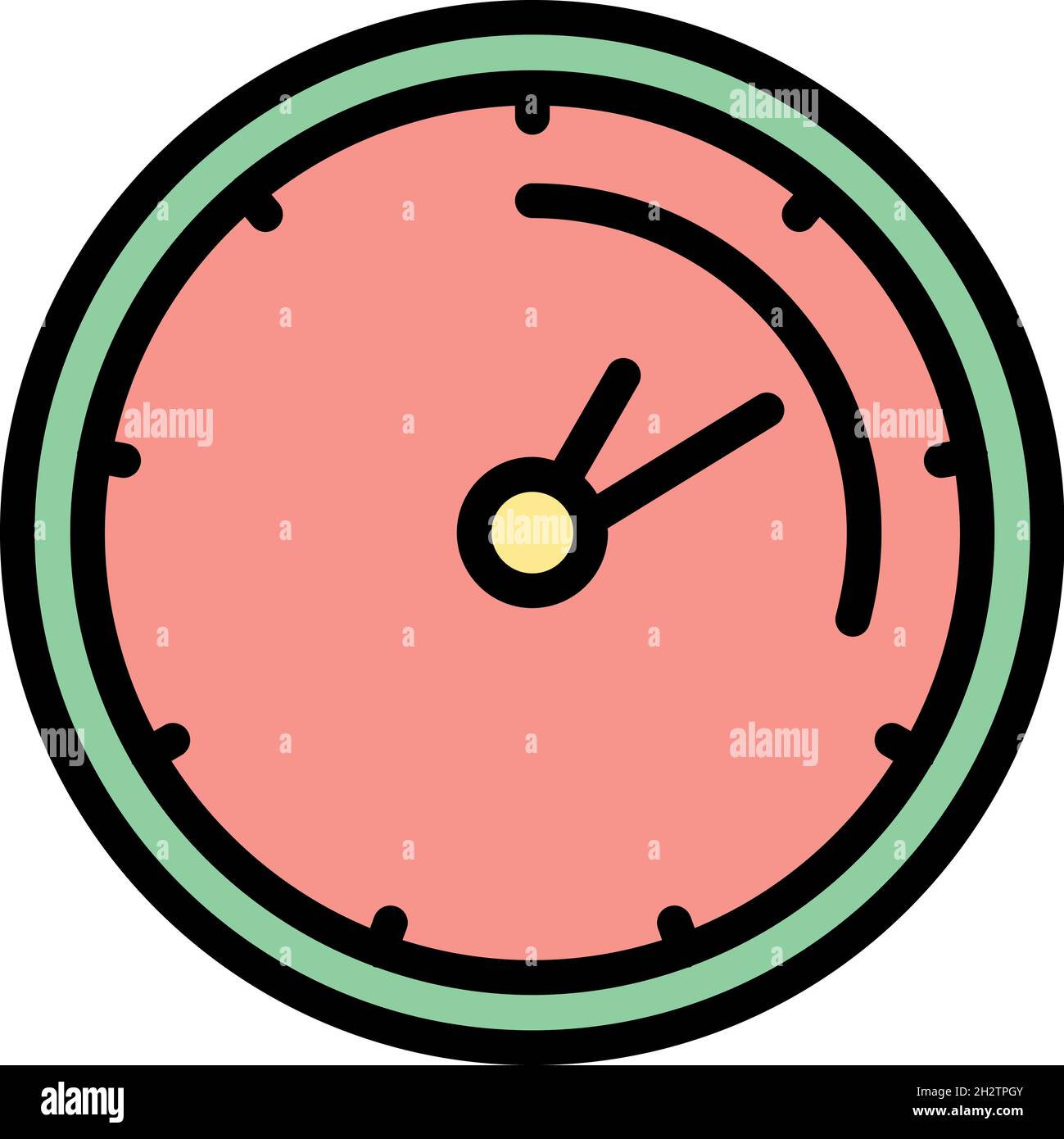 Office wall clock icon. Outline office wall clock vector icon color ...