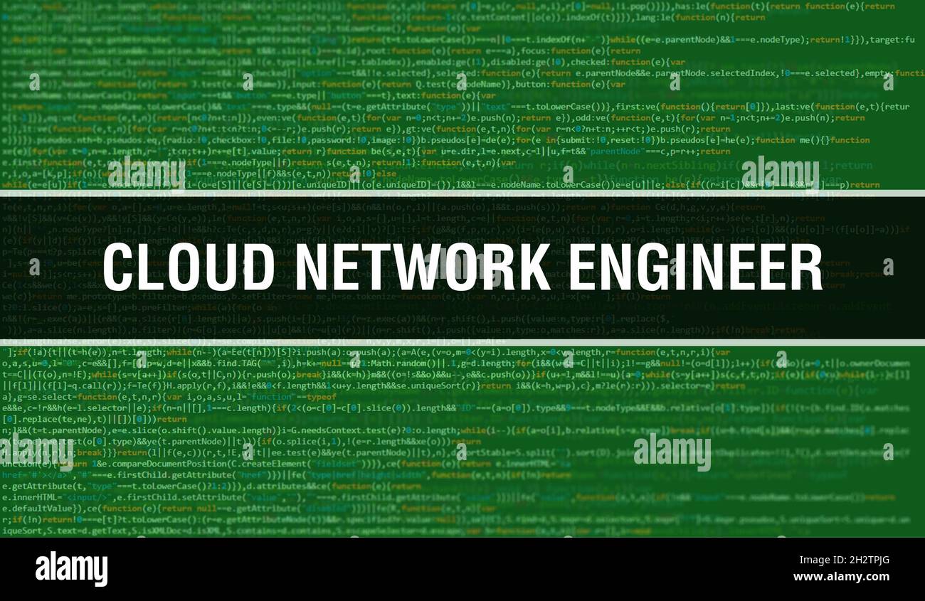 Cloud Network Engineer concept illustration using code for developing ...