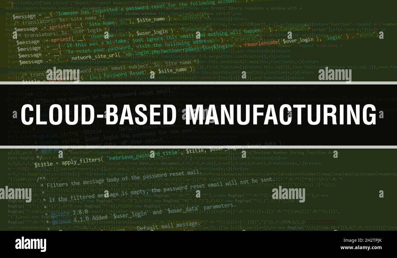 Cloud-based manufacturing with Abstract Technology Binary code Background.Digital binary data ...