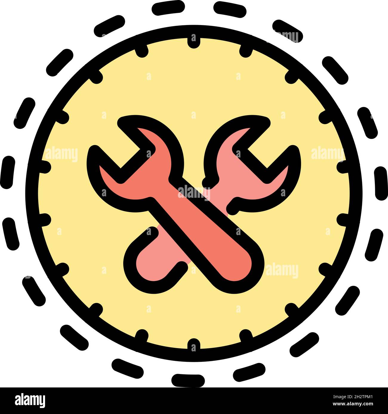 Wrench watch repair icon. Outline wrench watch repair vector icon color ...