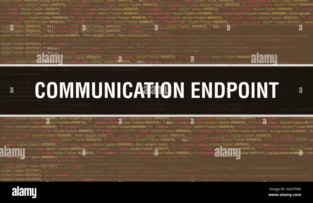 Communication endpoint text written on Programming code abstract ...