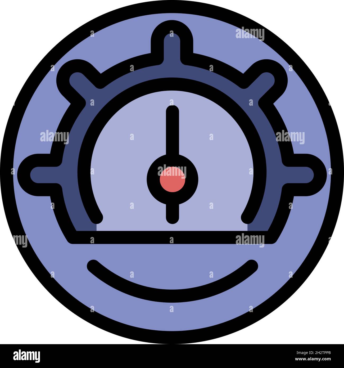 Barometer arrow icon. Outline barometer arrow vector icon color flat ...