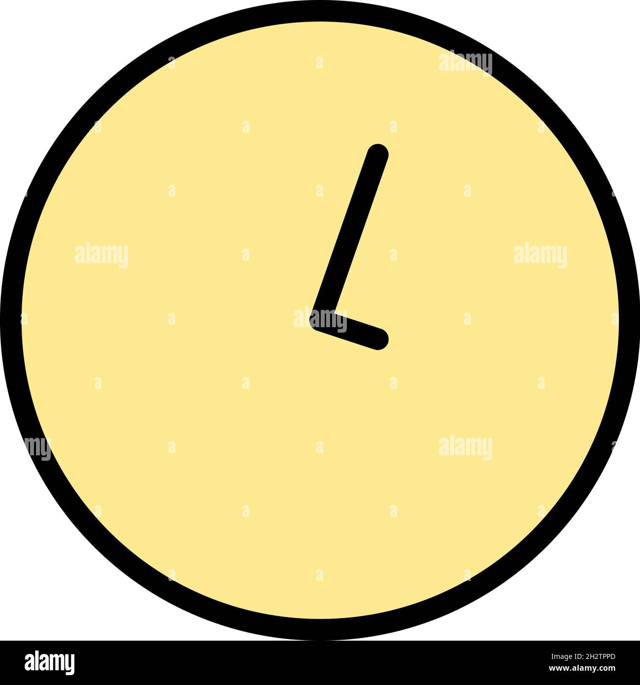 Clean wall clock icon. Outline clean wall clock vector icon color flat ...