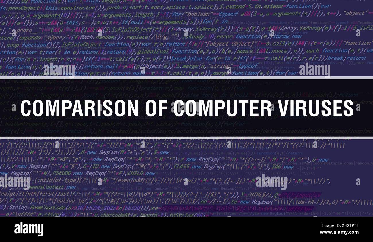 Comparison of computer viruses text written on Programming code ...