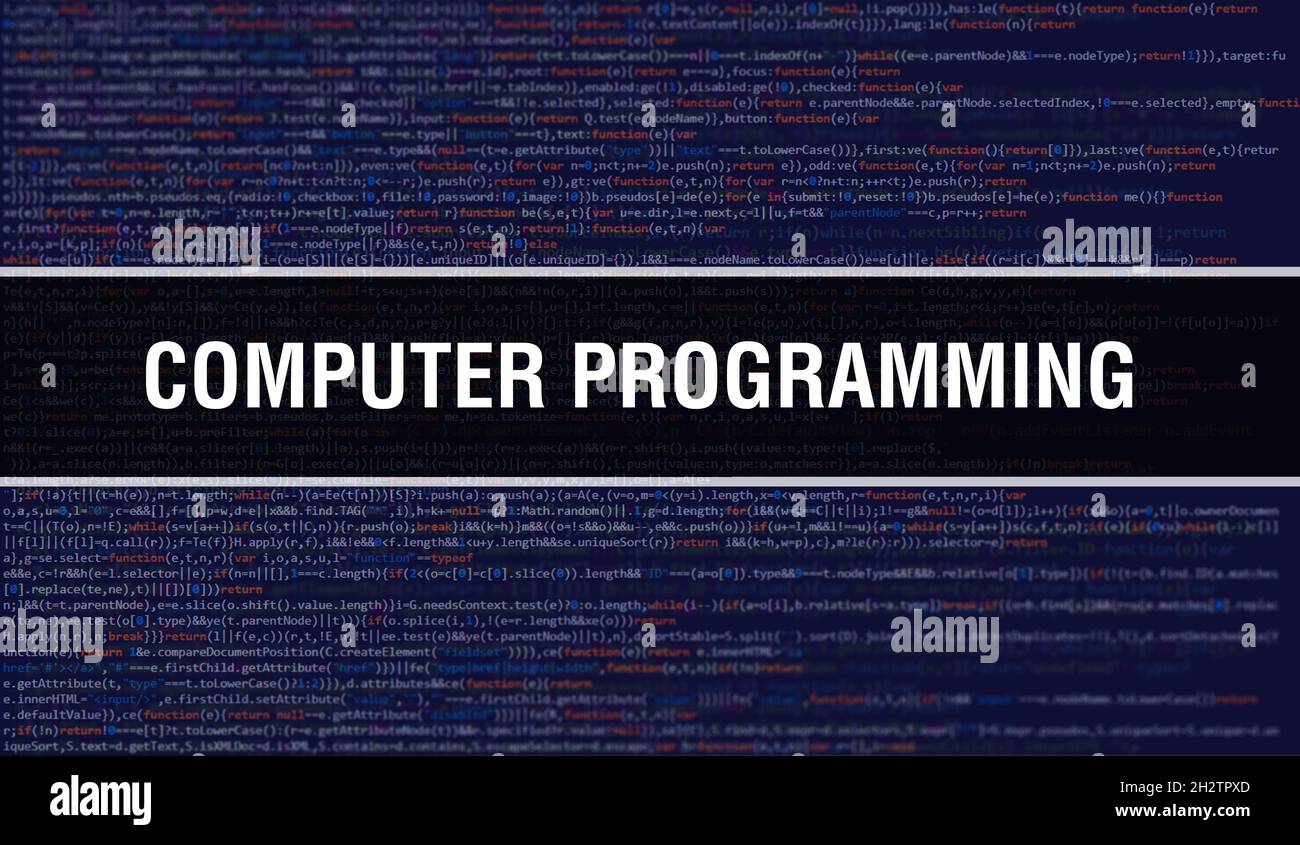 Computer programming concept illustration using code for developing ...