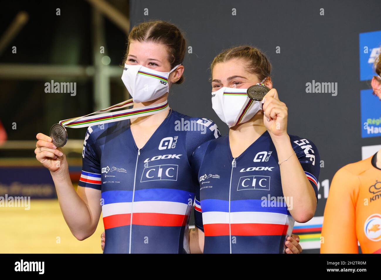 Madison women second place France Marie LE NET and Clara COPPOLI during ...