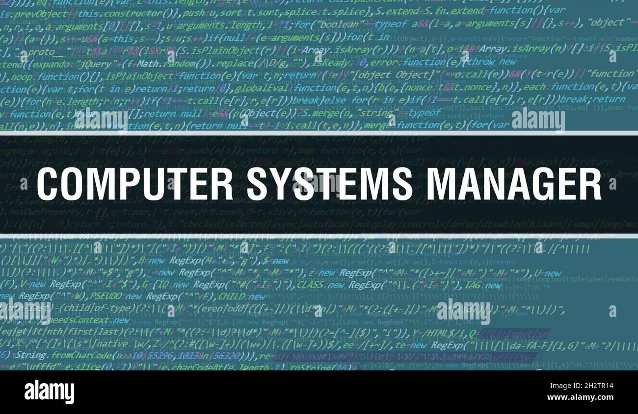 Computer Systems Manager with Digital java code text. Computer Systems ...