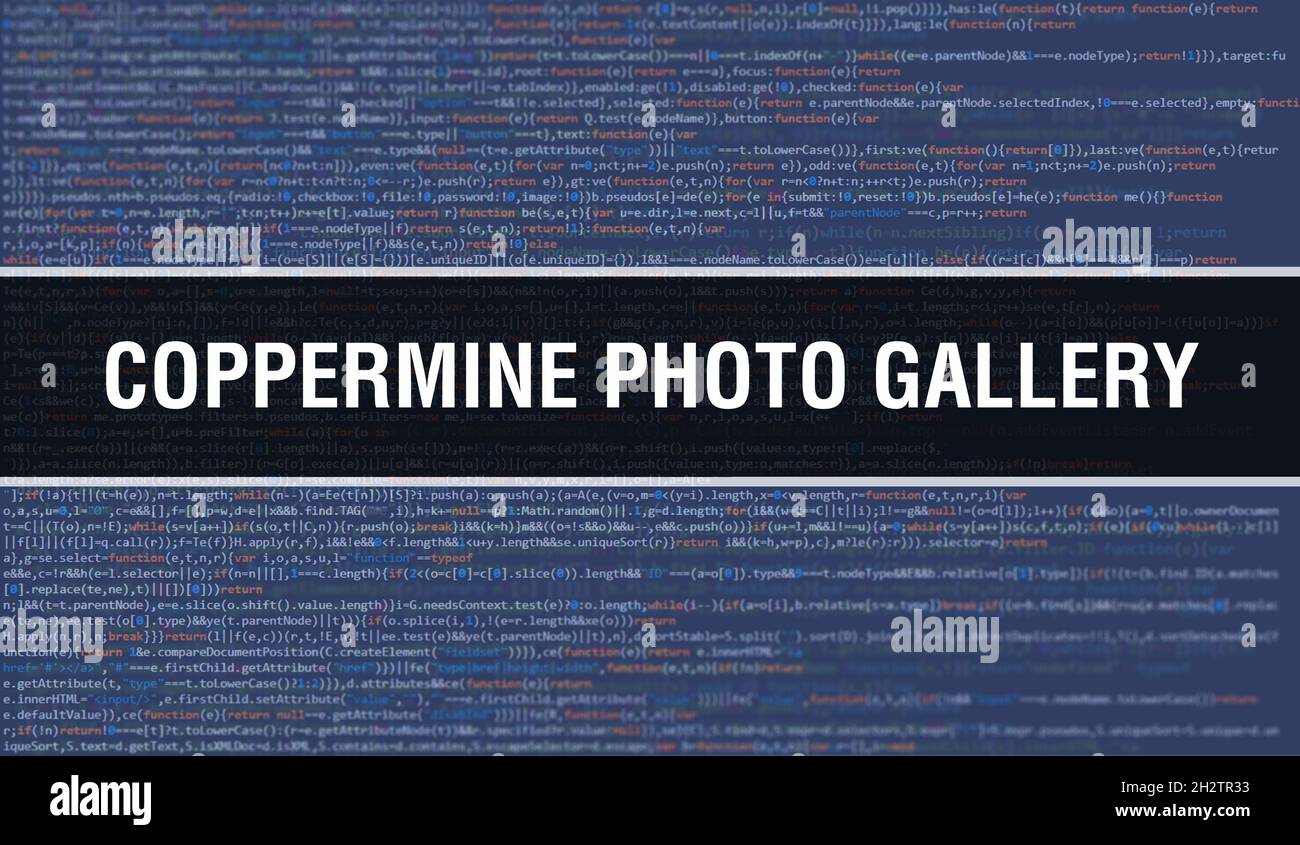 Coppermine Photo Gallery concept illustration using code for developing programs and app ...