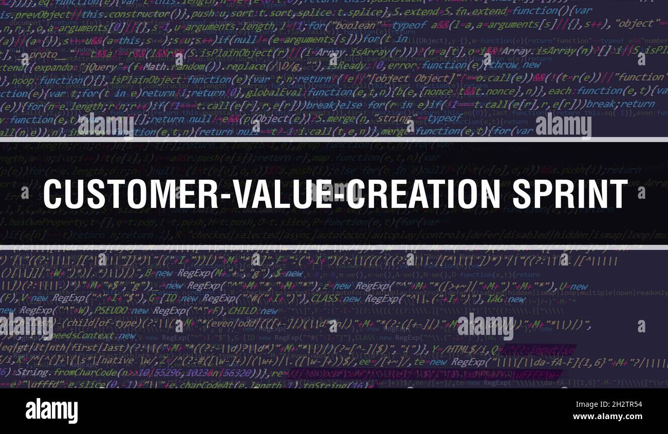 customer-value-creation sprint text written on Programming code ...