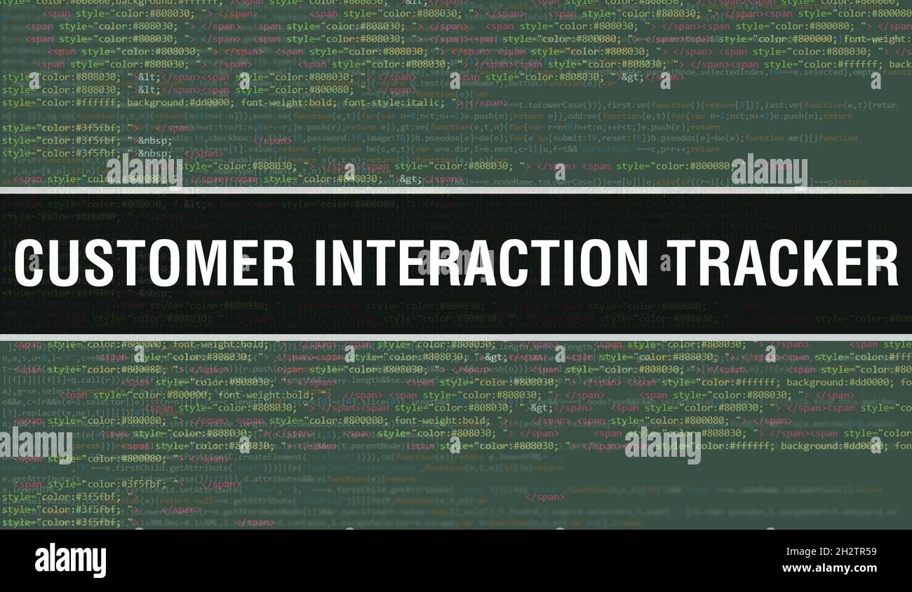 Customer interaction tracker text written on Programming code abstract ...