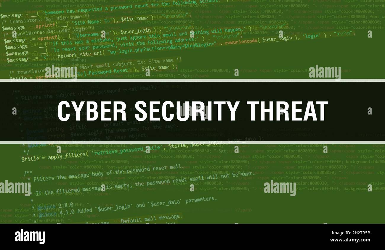 Cyber Security Threat Concept With Random Parts Of Program Code Cyber