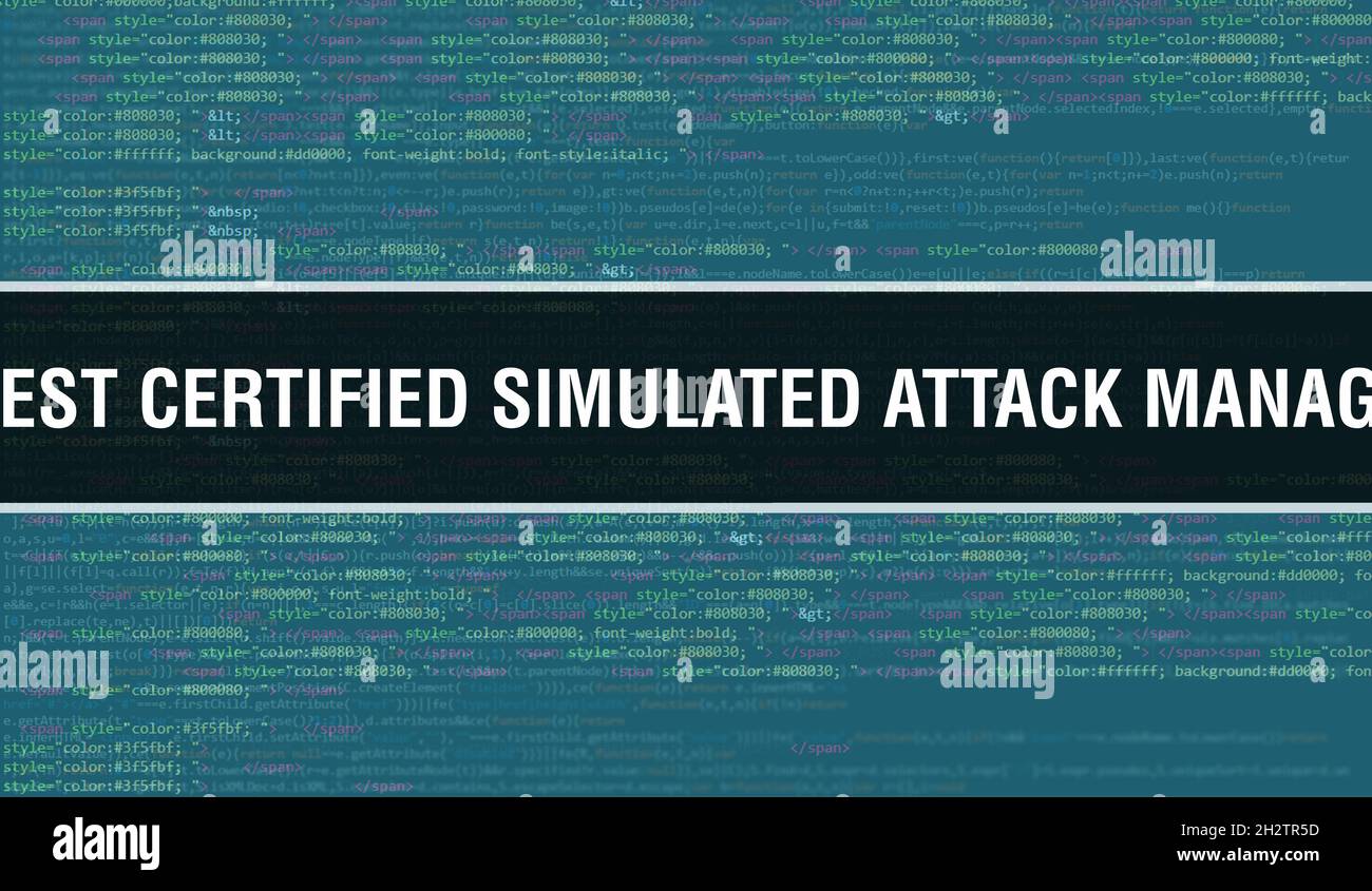 CREST Certified Simulated Attack Manager with Binary code digital technology background ...