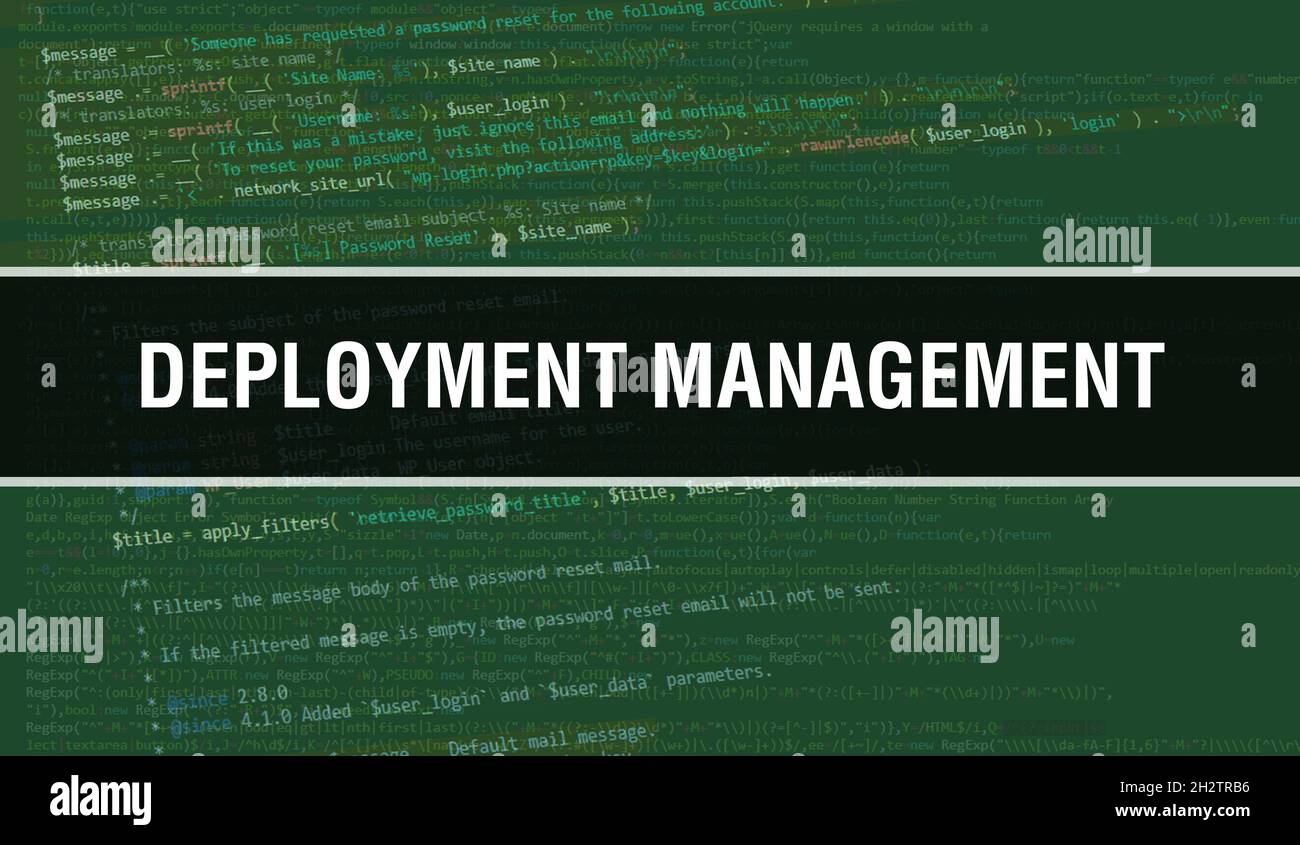Deployment management concept illustration using code for developing ...