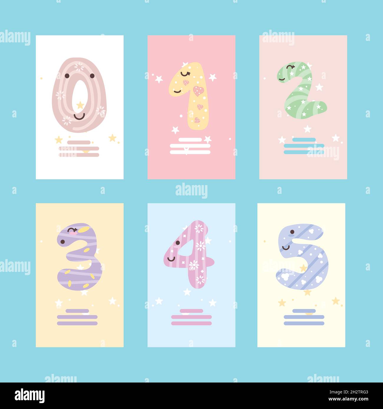 baby numbers banners Stock Vector Image & Art - Alamy