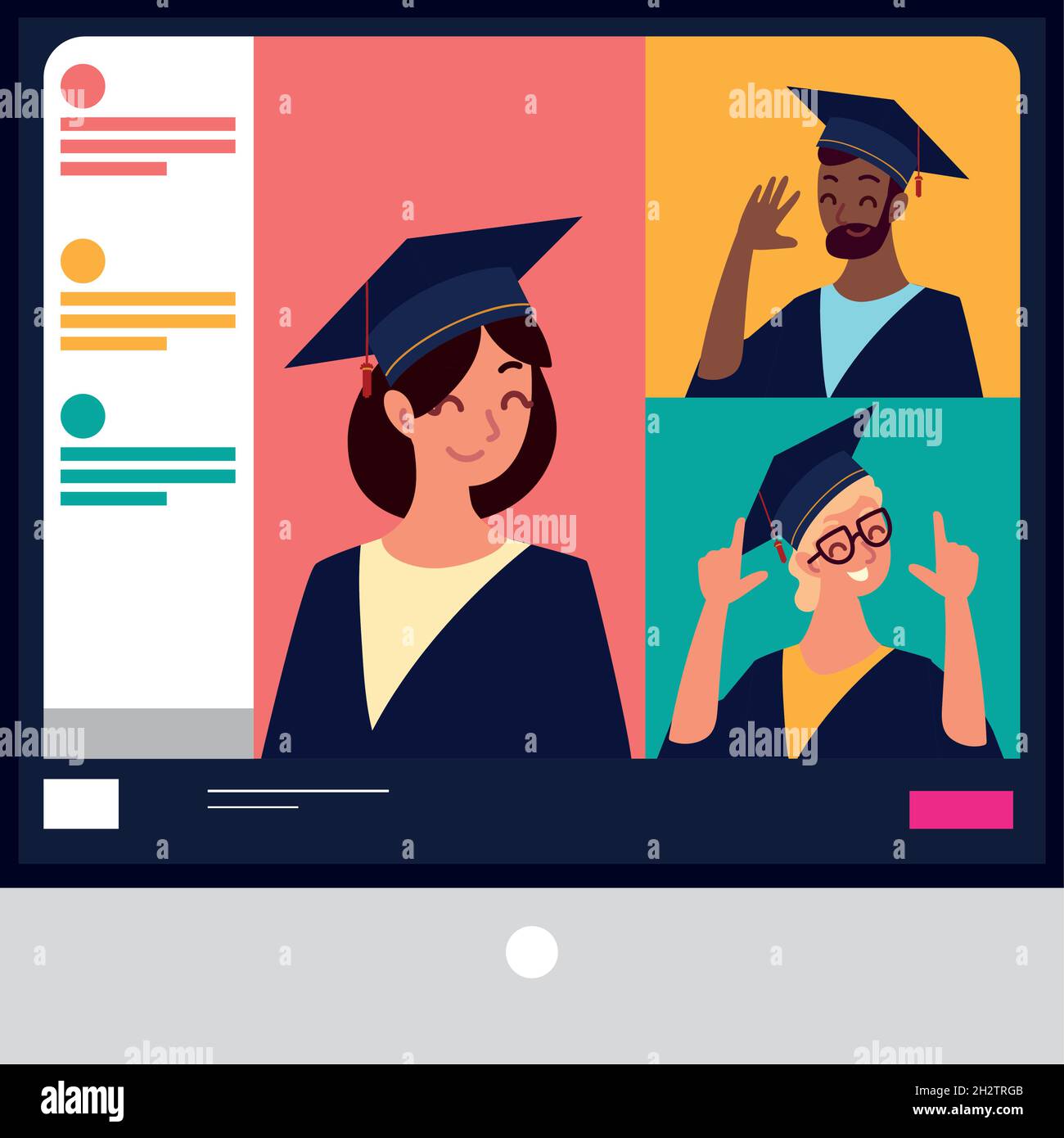 graduate students and virtual graduation Stock Vector Image & Art - Alamy