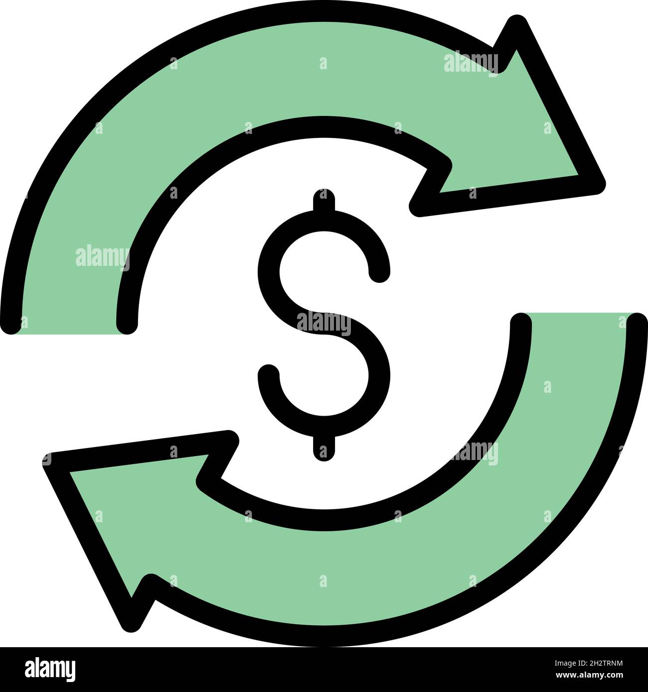 Money convert icon. Outline money convert vector icon color flat ...