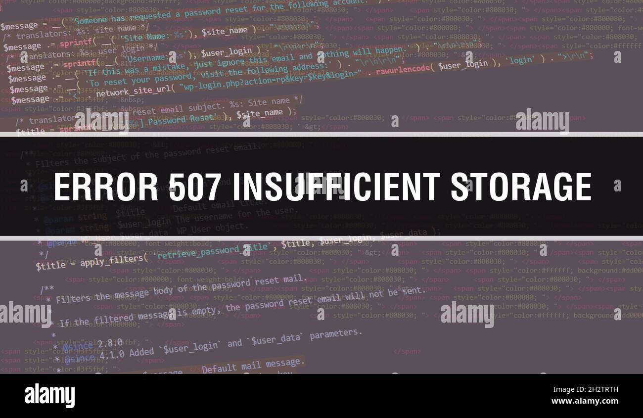 Error 507 insufficient storage background hi-res stock photography and ...