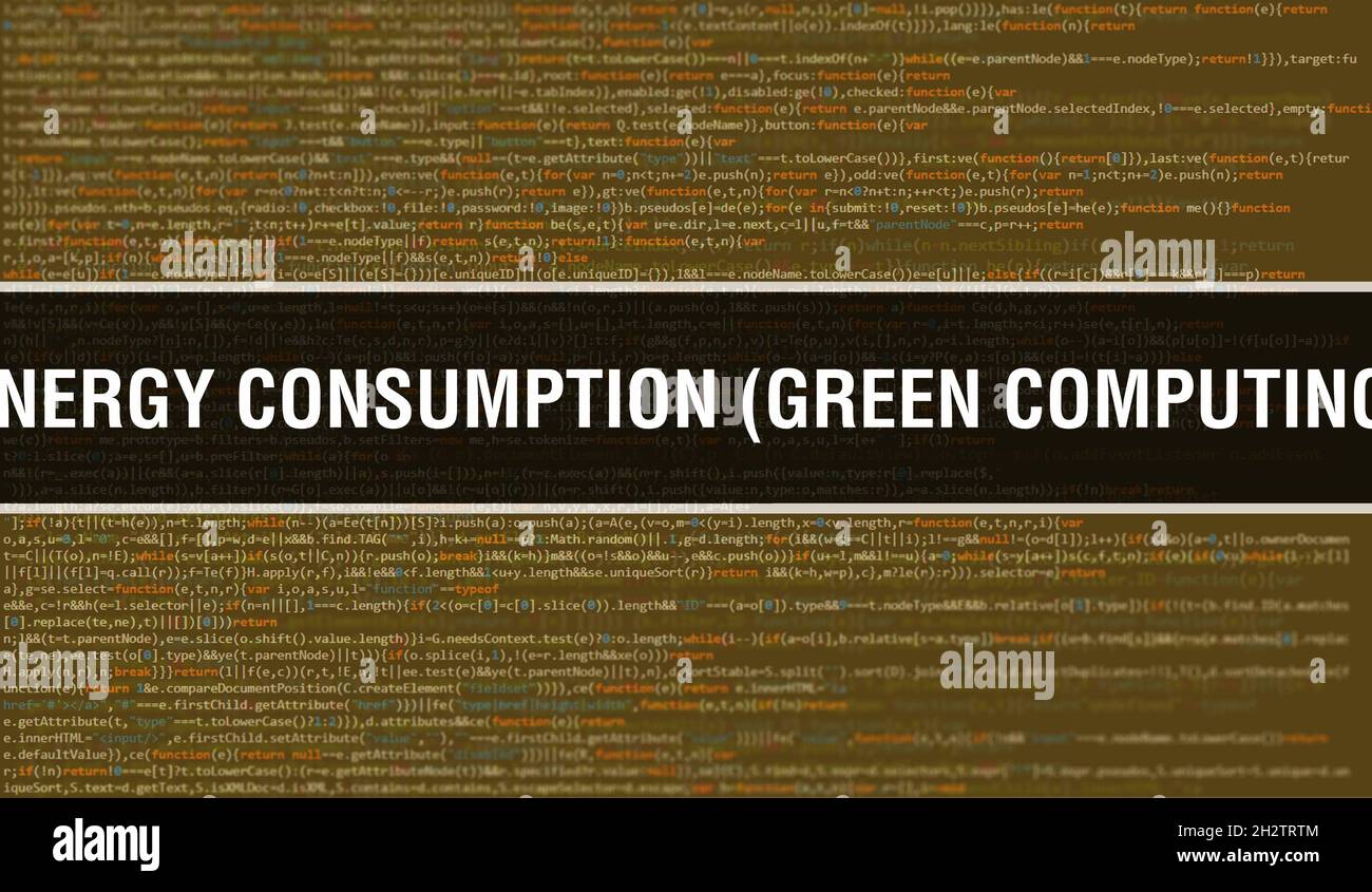 Energy consumption (Green computing) with Digital java code text ...