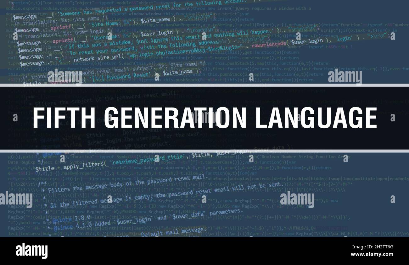 Fifth generation language concept illustration using code for ... Fifth generation language concept illustration using code for ...