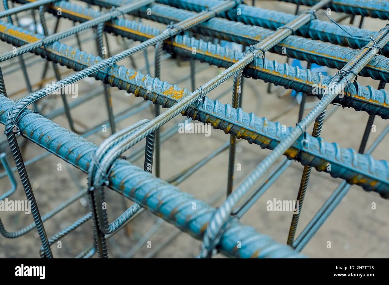 Reinforcement steel is prepared for concrete casting. Iron Stock Photo ...