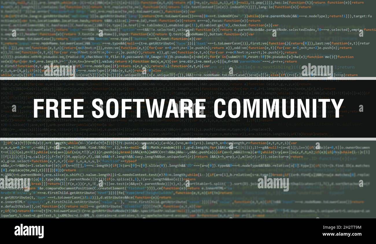 Free Software Community With Binary Code Digital Technology Background Abstract Background With 