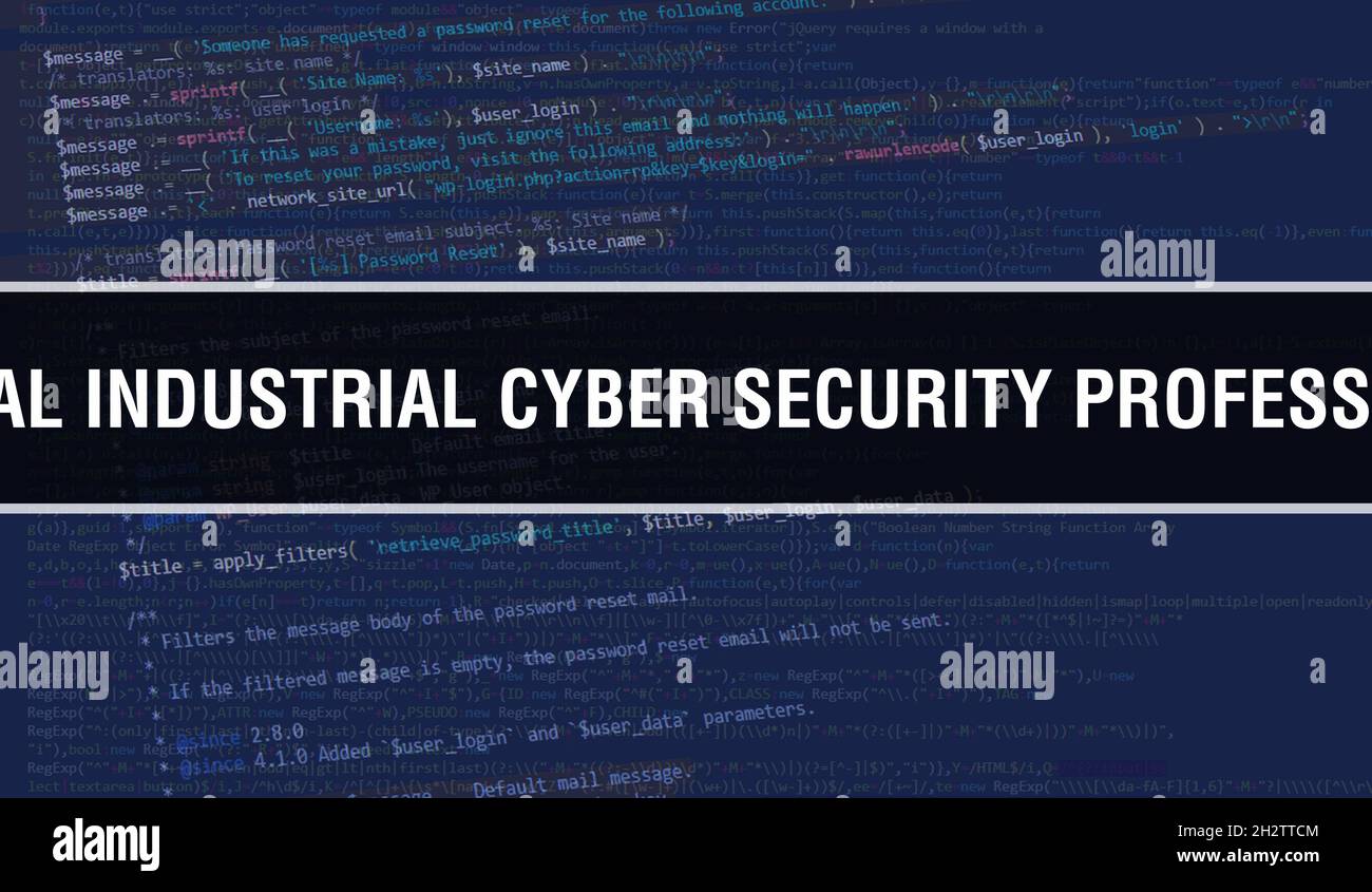 Global Industrial Cyber Security Professional concept with Random Parts ...
