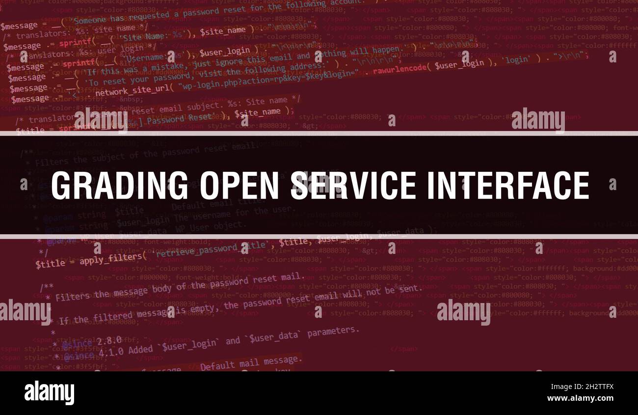 Grading Open Service Interface concept illustration using code for ...