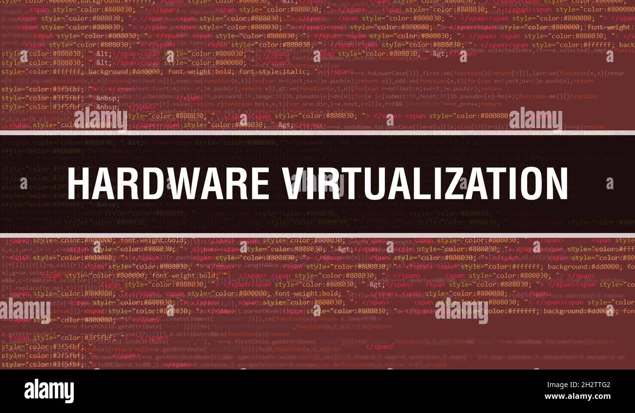Hardware Virtualization Concept With Random Parts Of Program Codehardware Virtualization Text
