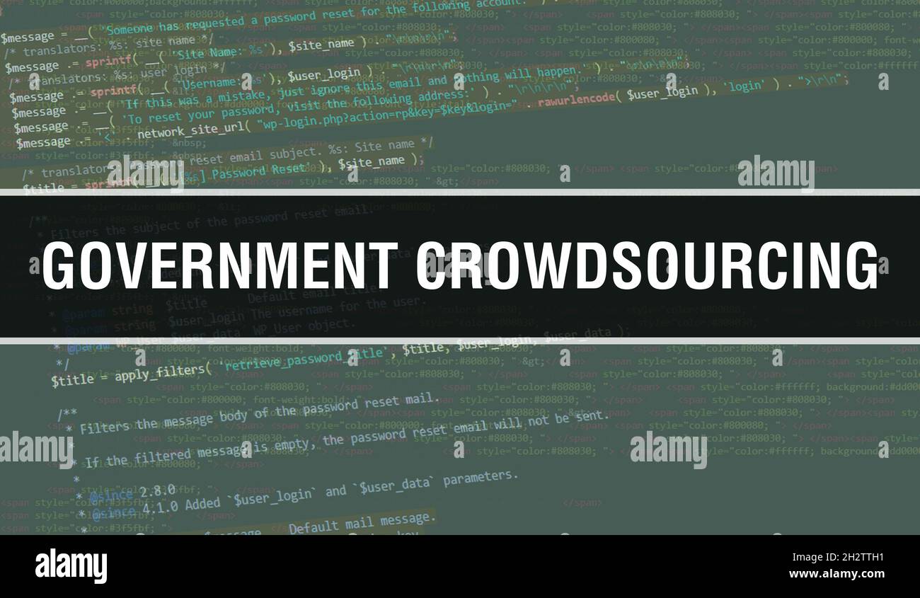 Government crowdsourcing text written on Programming code abstract ...