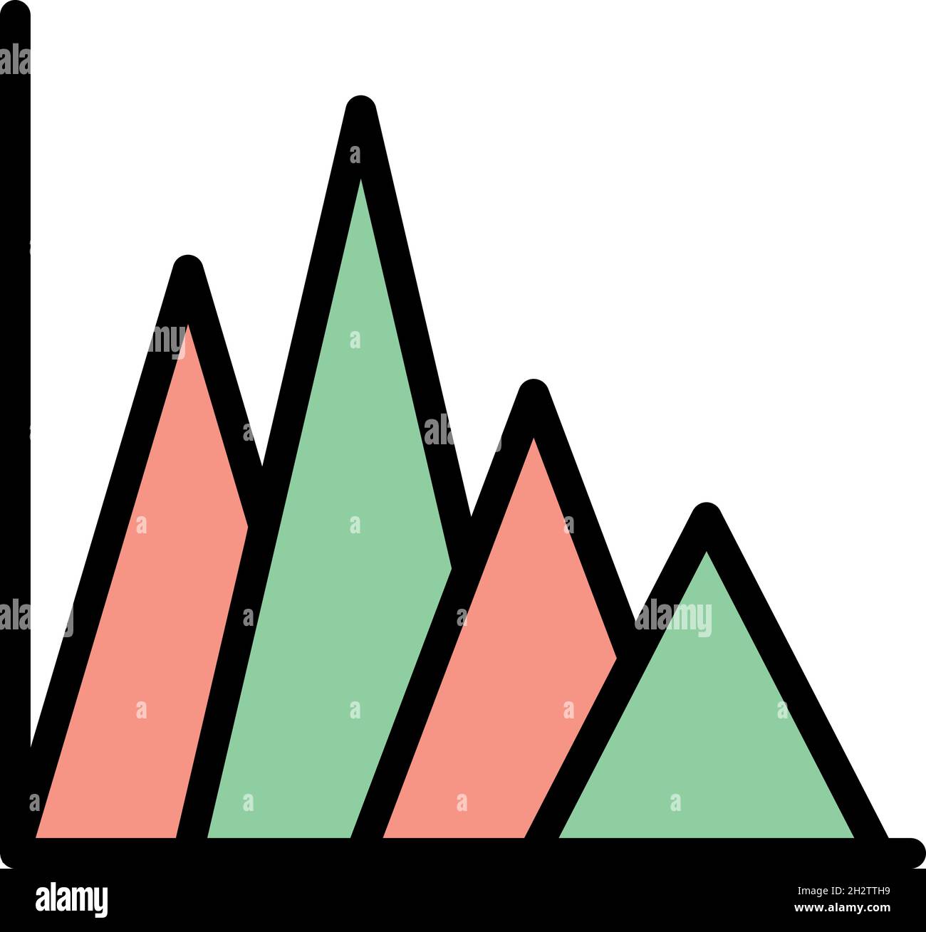 Regression analysis icon. Outline regression analysis vector icon color ...
