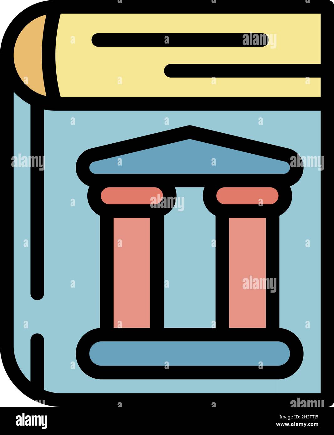 History book icon. Outline history book vector icon color flat isolated ...