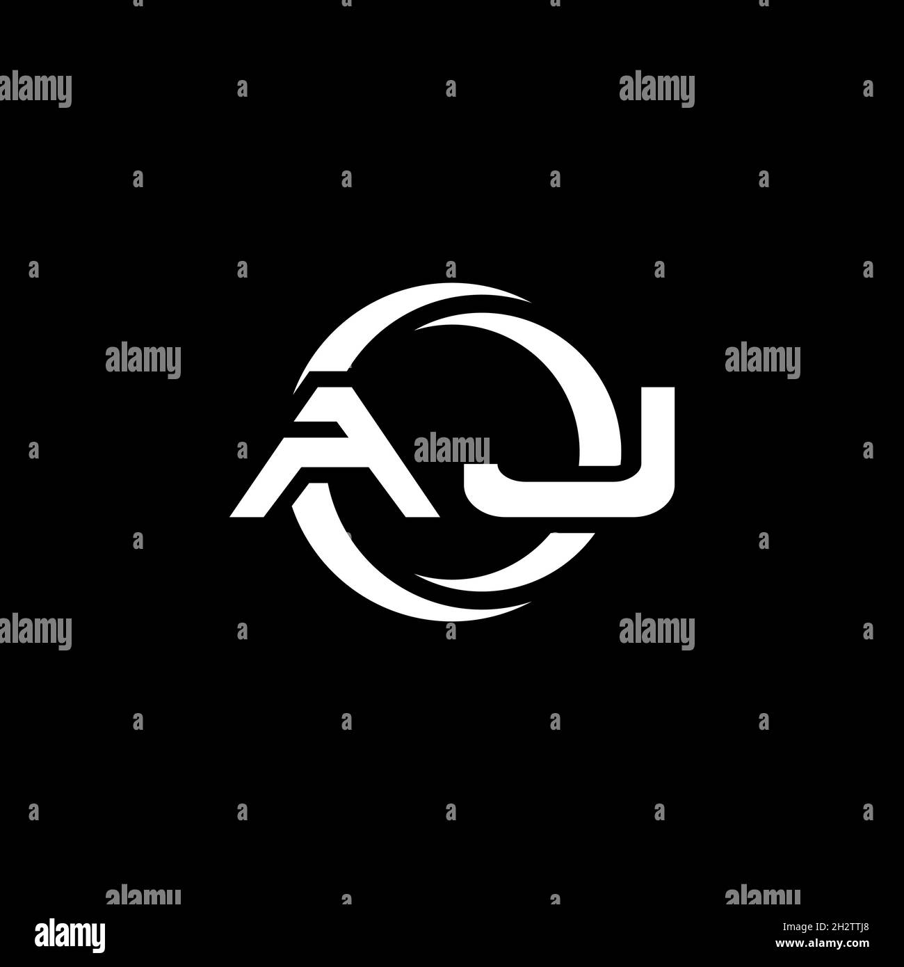 AJ Monogram logo letter with simple shape and circle rounded design ...