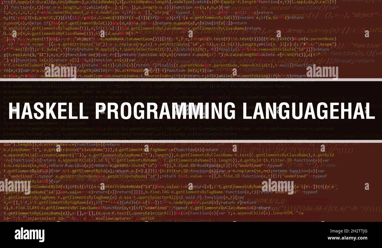 Haskell Programming Languagehal With Abstract Technology Binary Code Backgrounddigital Binary