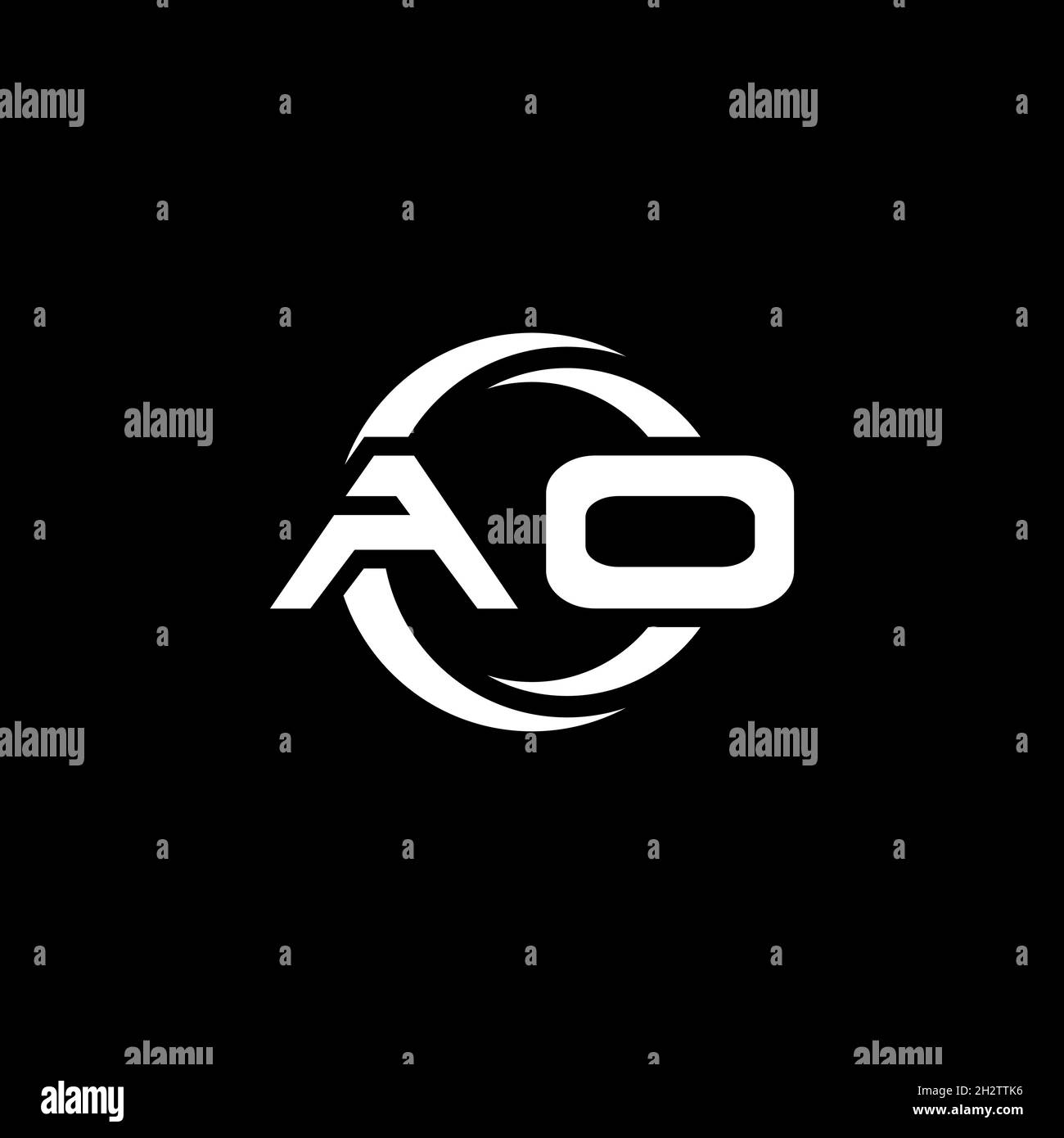 AO Monogram logo letter with simple shape and circle rounded design ...