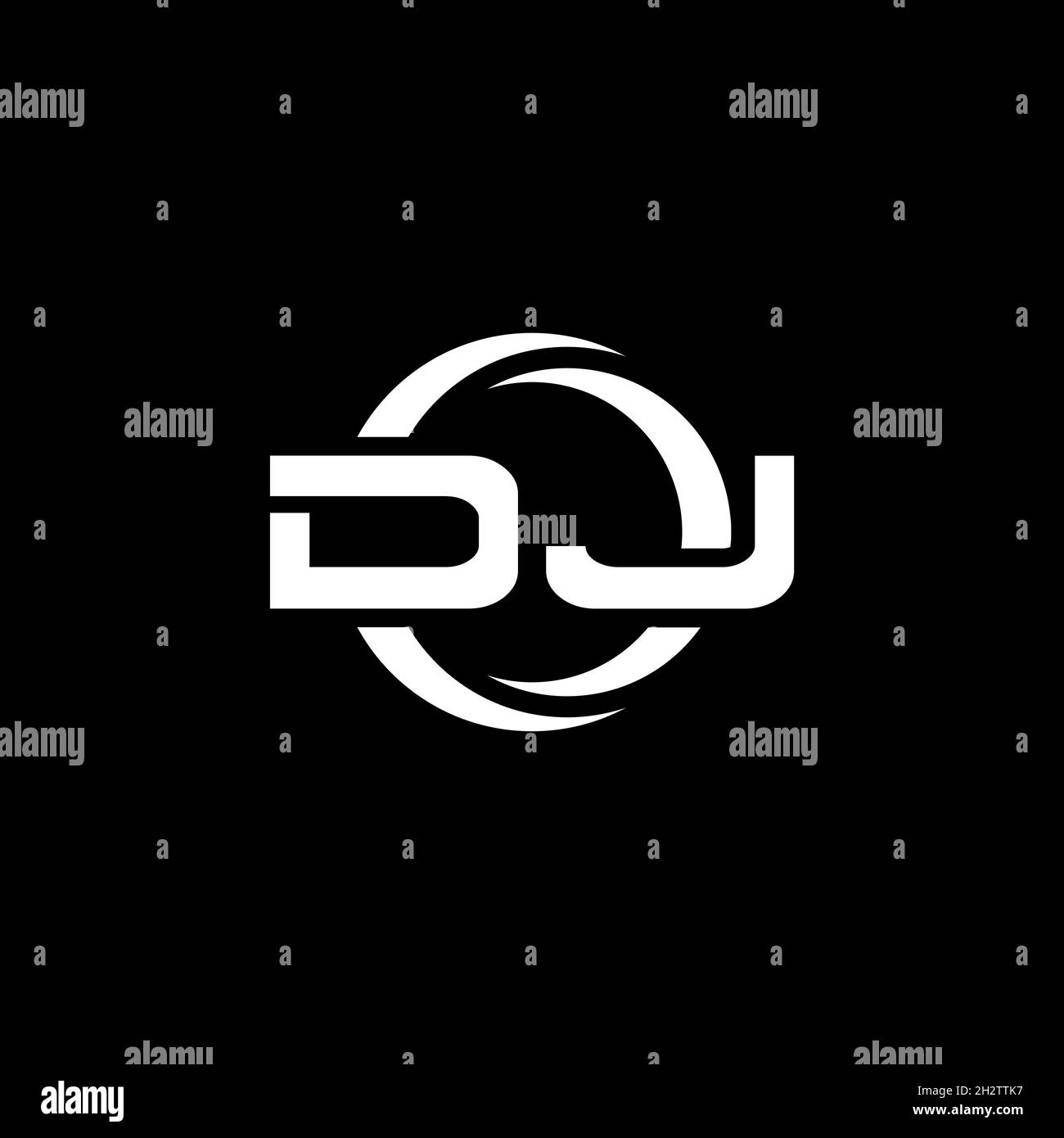 DJ Monogram logo letter with simple shape and circle rounded design ...