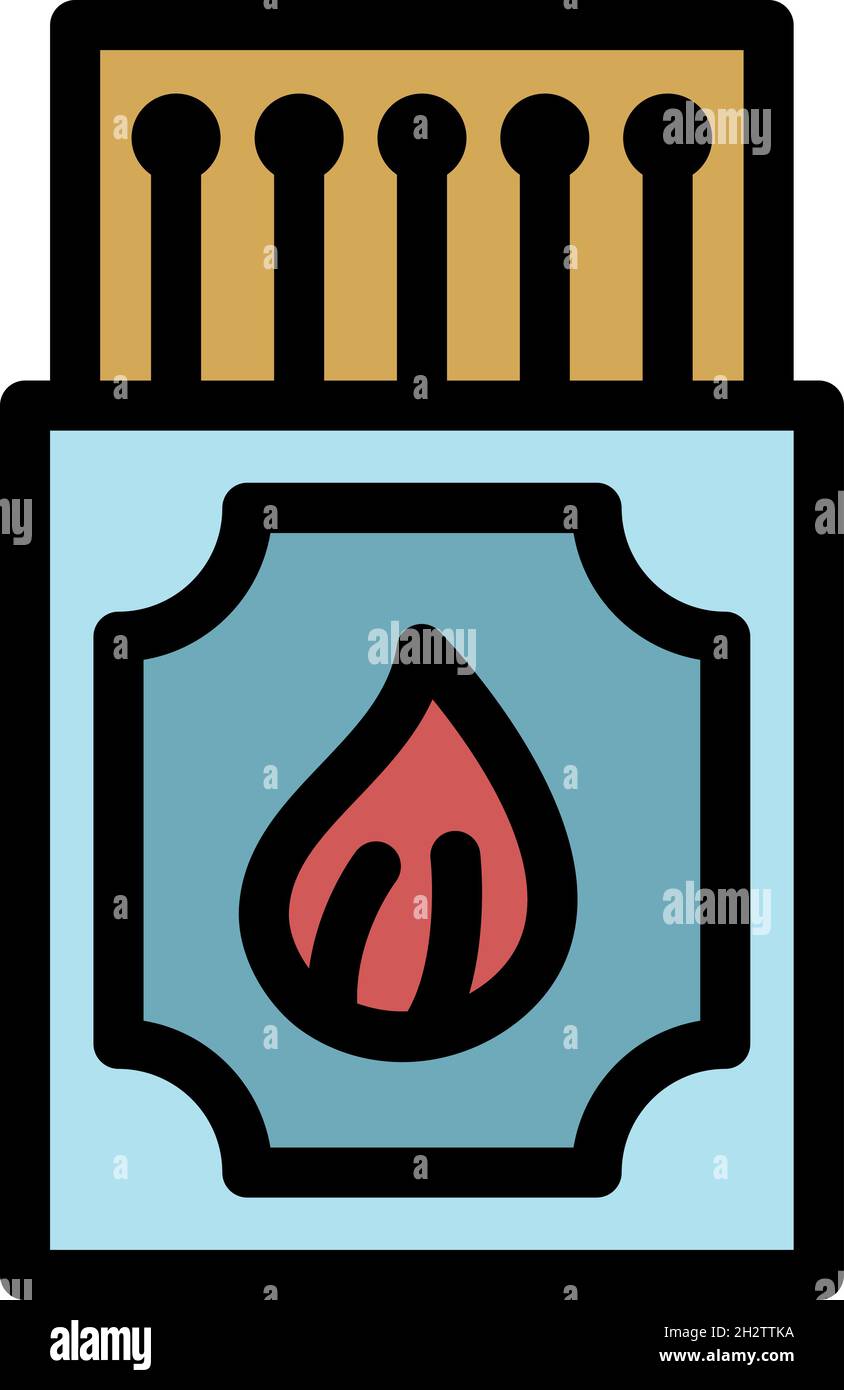 Match box icon. Outline match box vector icon color flat isolated Stock ...