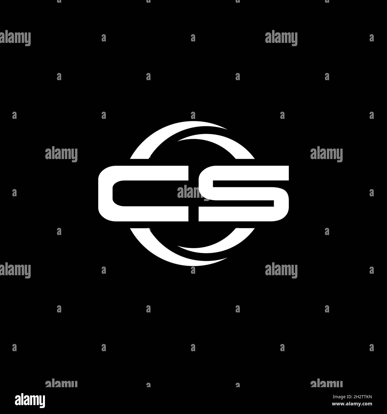 CS Monogram logo letter with simple shape and circle rounded design ...