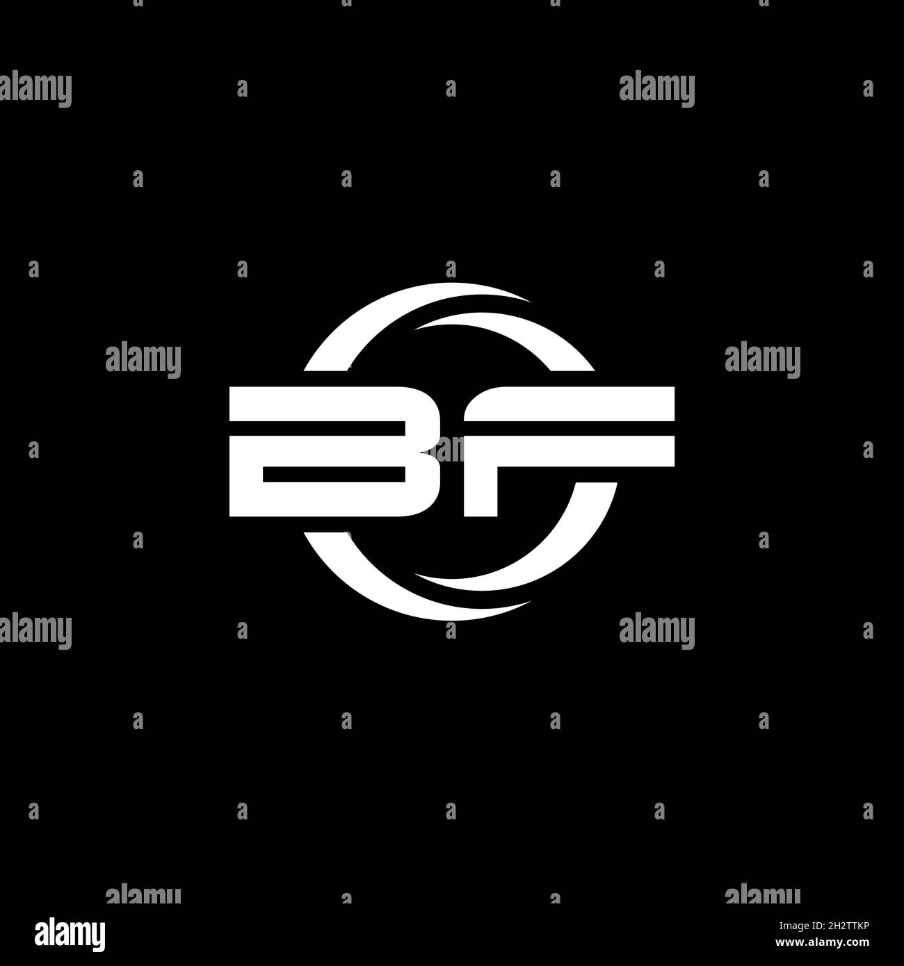 BF Monogram logo letter with simple shape and circle rounded design ...