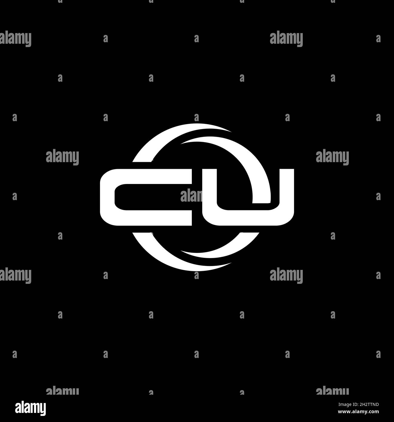 CU Monogram logo letter with simple shape and circle rounded design ...