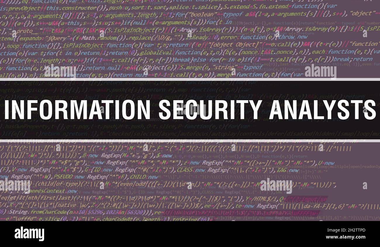 Information Security Analysts with Abstract Technology Binary code ...