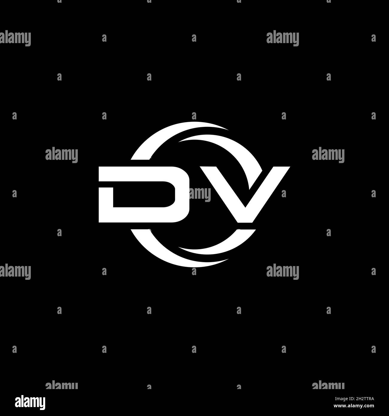 DV Monogram logo letter with simple shape and circle rounded design ...