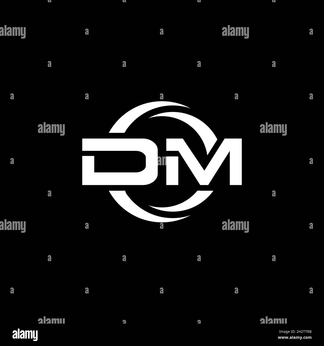 DM Monogram logo letter with simple shape and circle rounded design ...