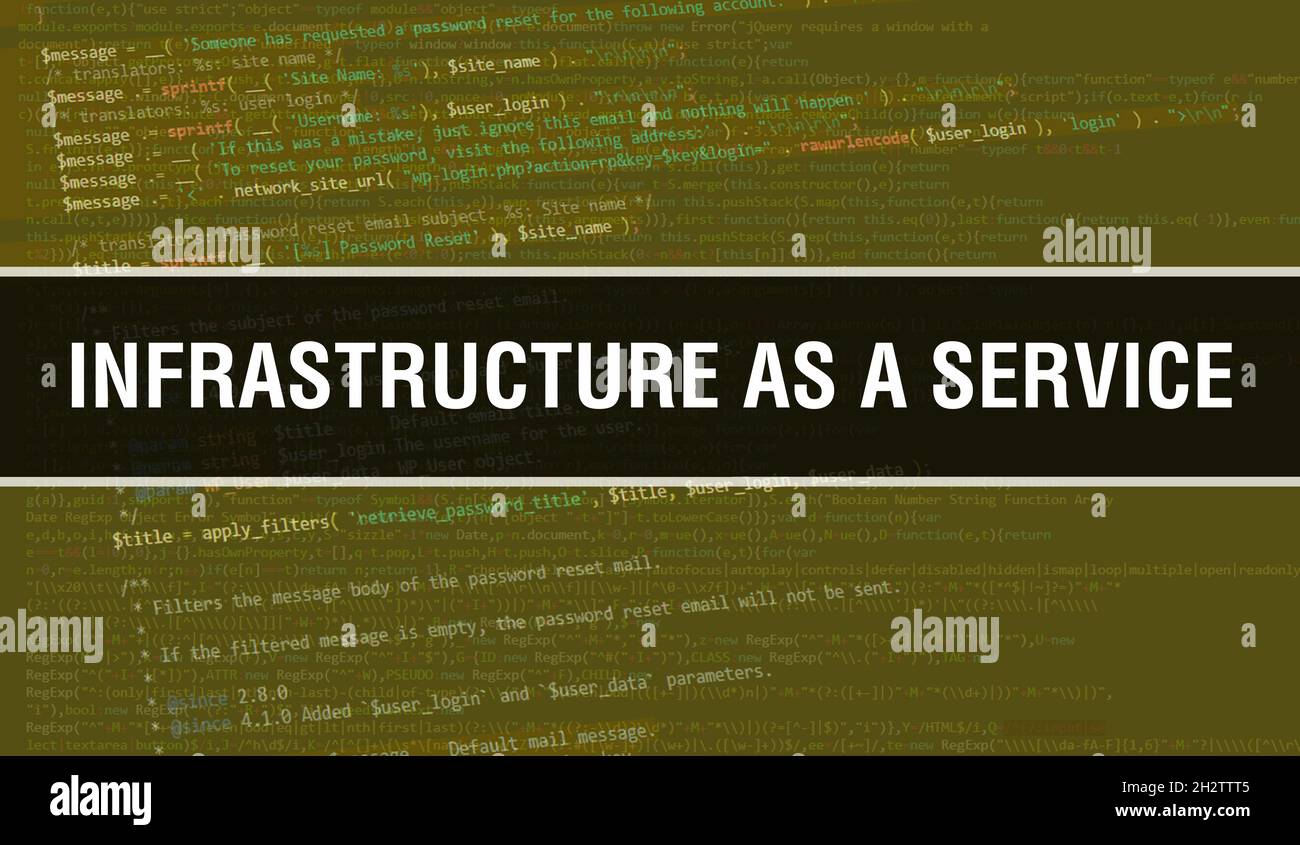 Infrastructure as a service concept illustration using code for developing programs and app ...