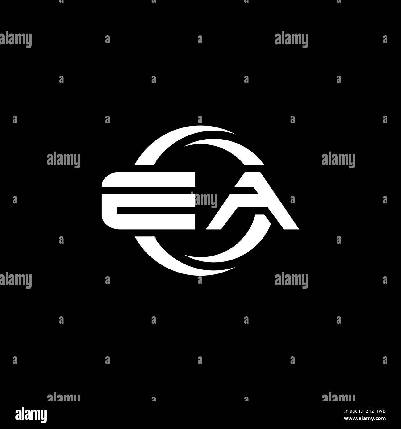 EA Monogram logo letter with simple shape and circle rounded design ...