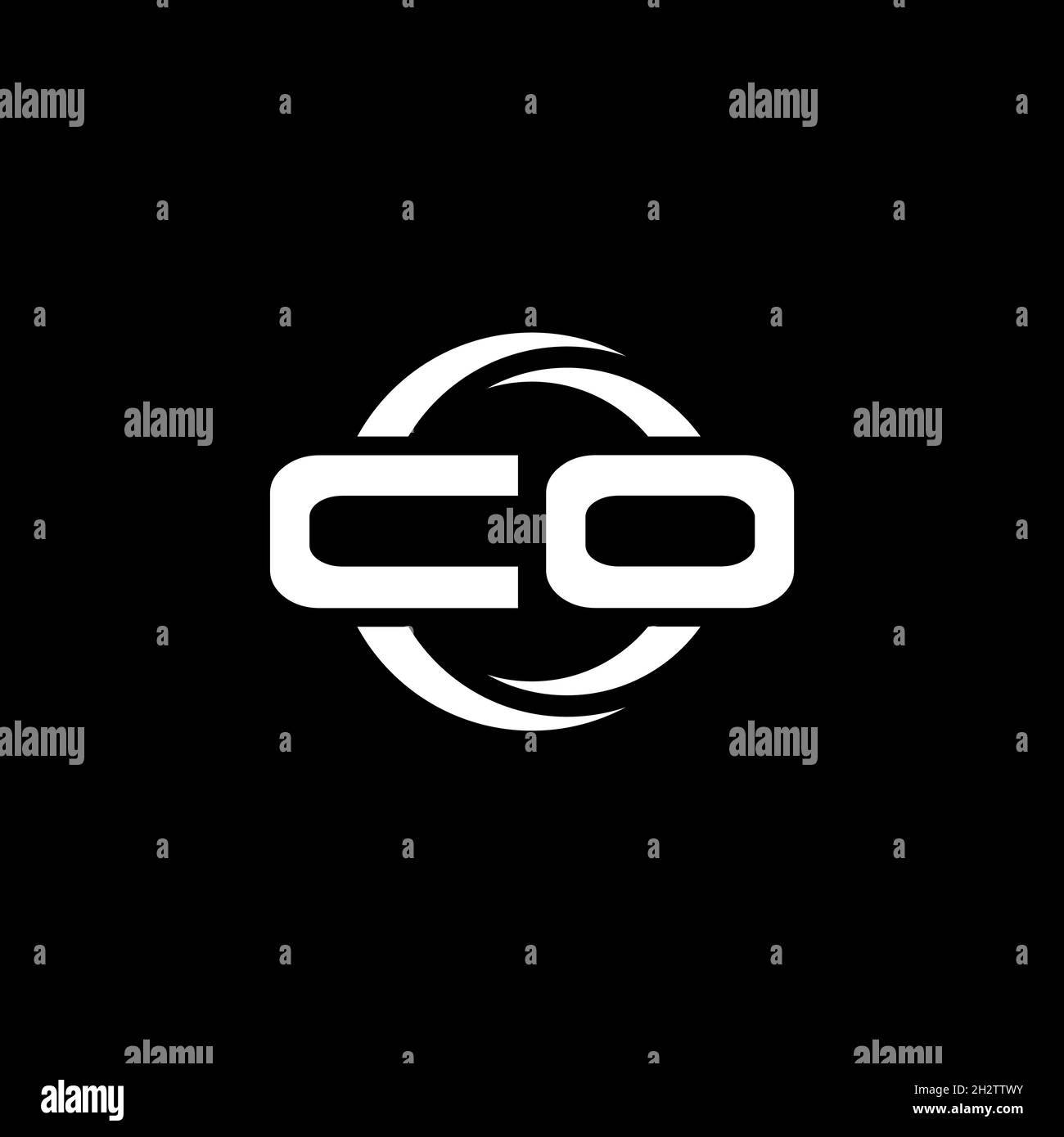 CO Monogram logo letter with simple shape and circle rounded design ...